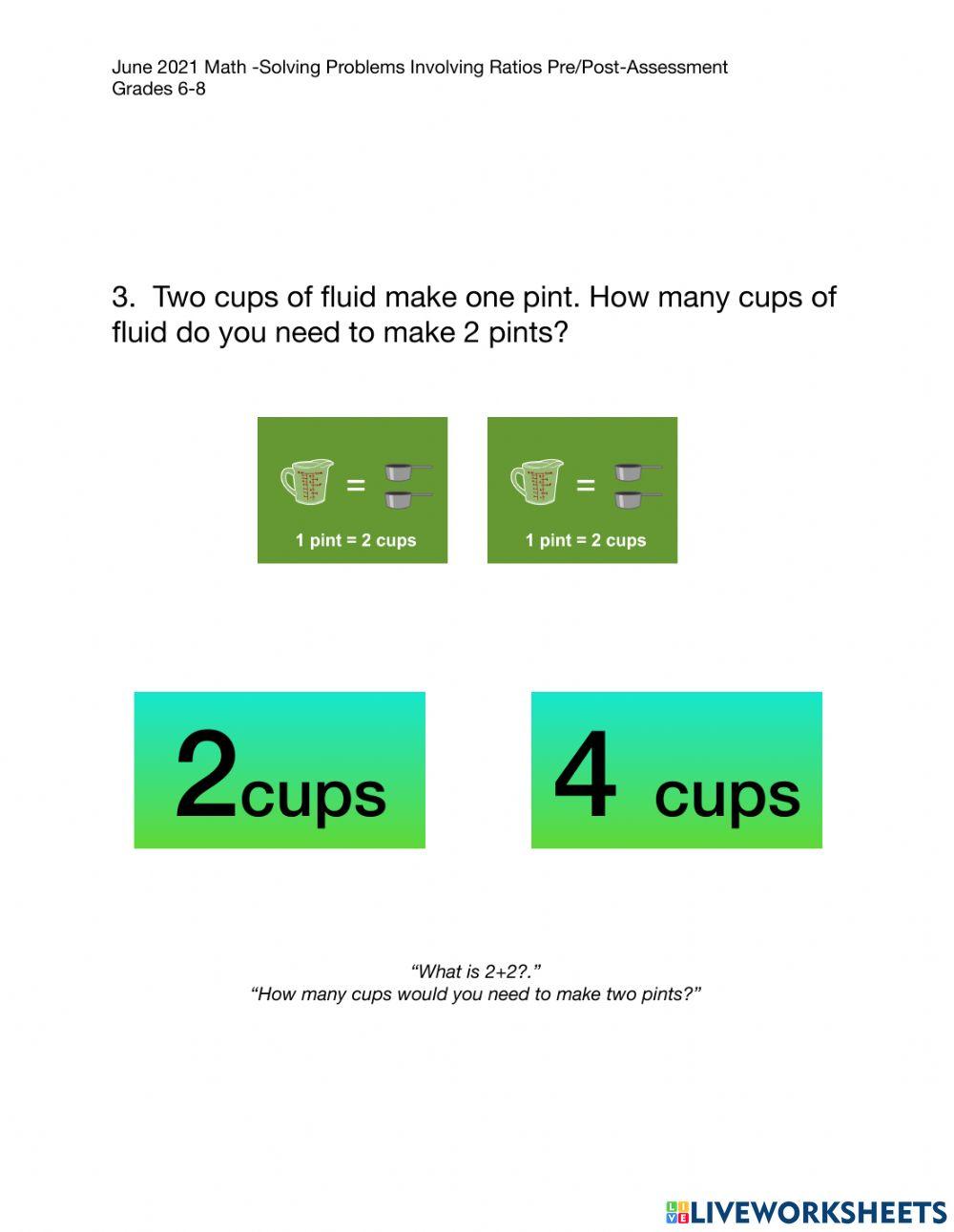 June Math 6-8 Level 2 Assessment worksheet | Live Worksheets