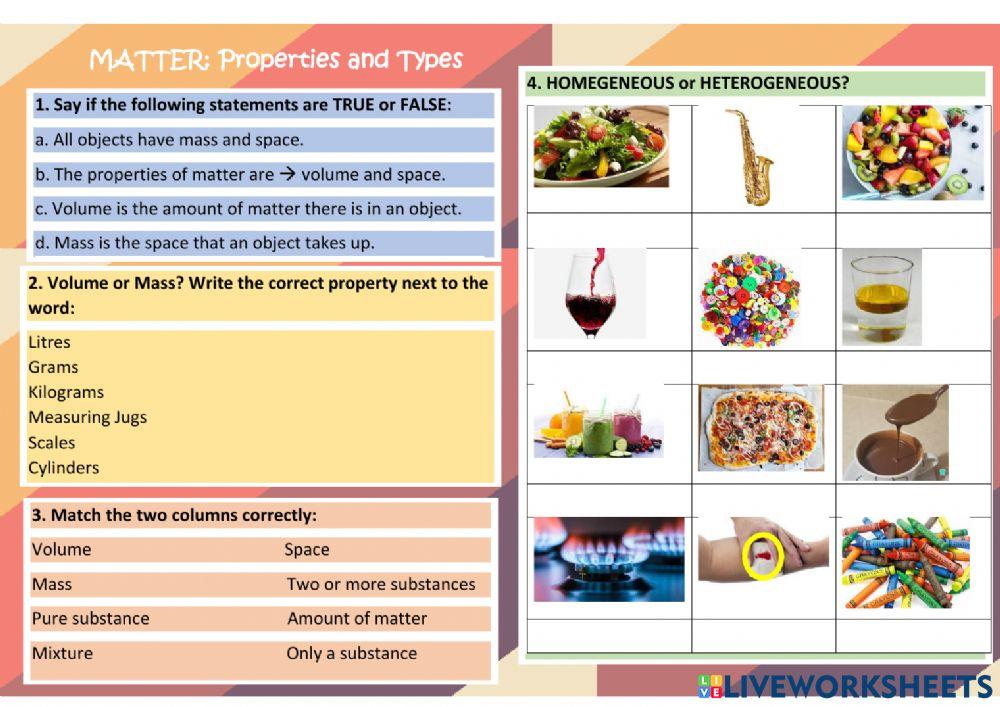 Matter and Prop… | Free Interactive Worksheets | 958594