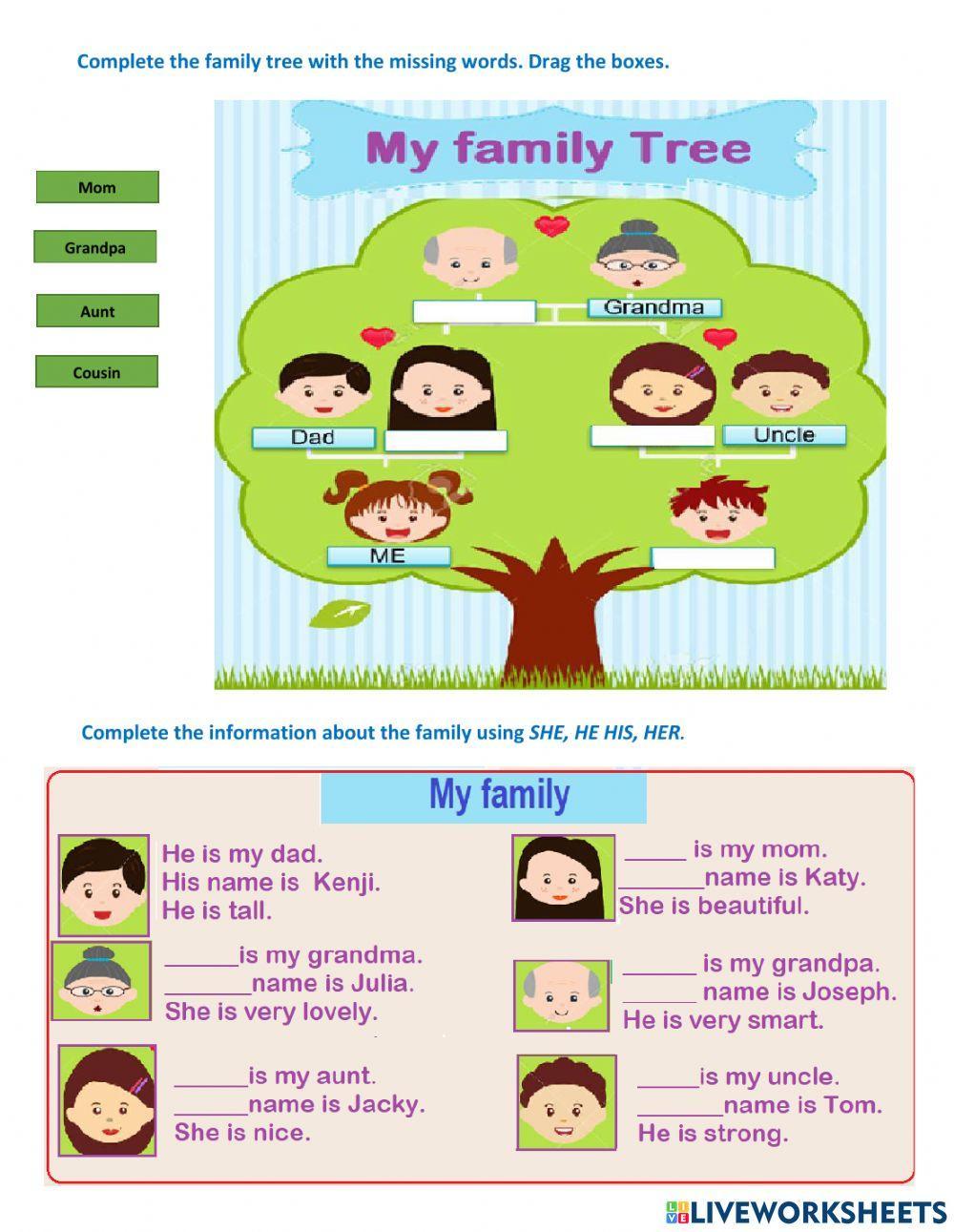 My family online exercise for First | Live Worksheets