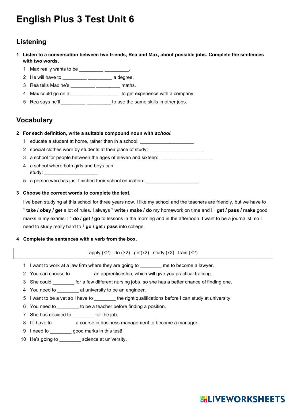 English Plus 3 … | Free Interactive Worksheets | 6566072
