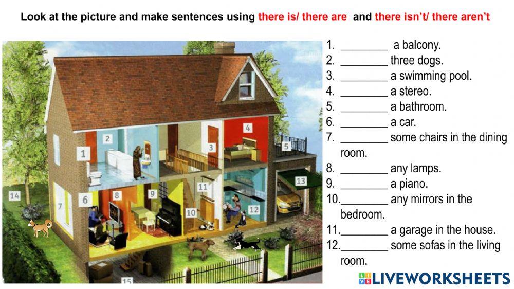 There is- There - Parts of the house online exercise for | Live Worksheets