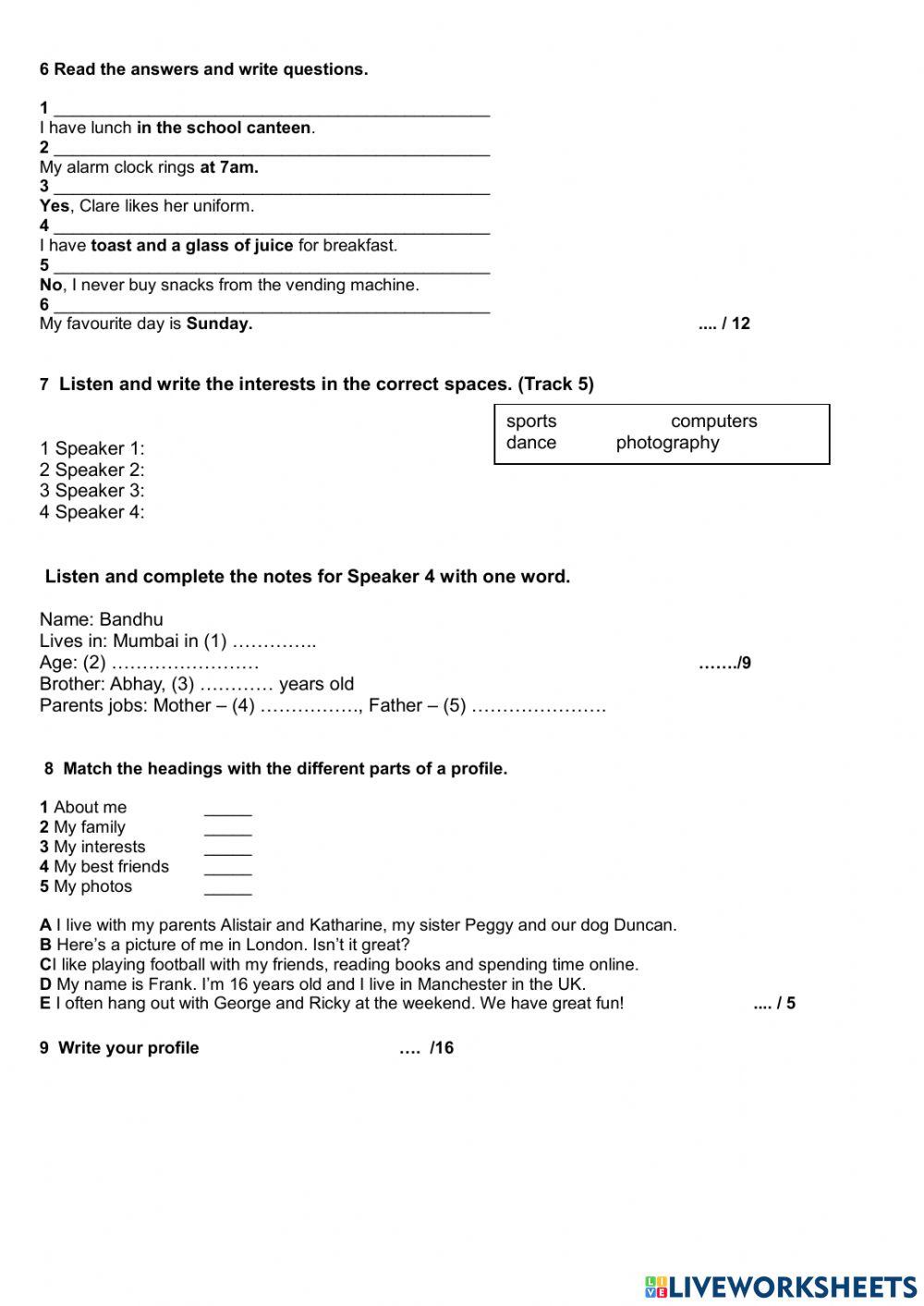 Laser A2- Test … | Free Interactive Worksheets | 6566578