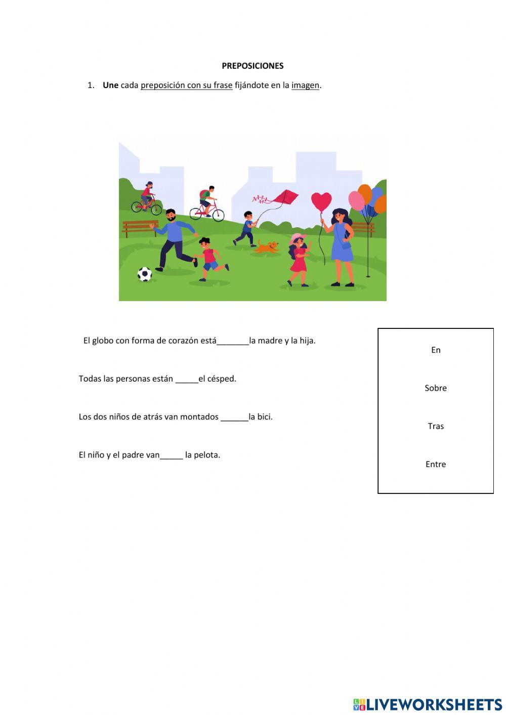 PREPOSICIONES | Free Interactive Worksheets | 877349