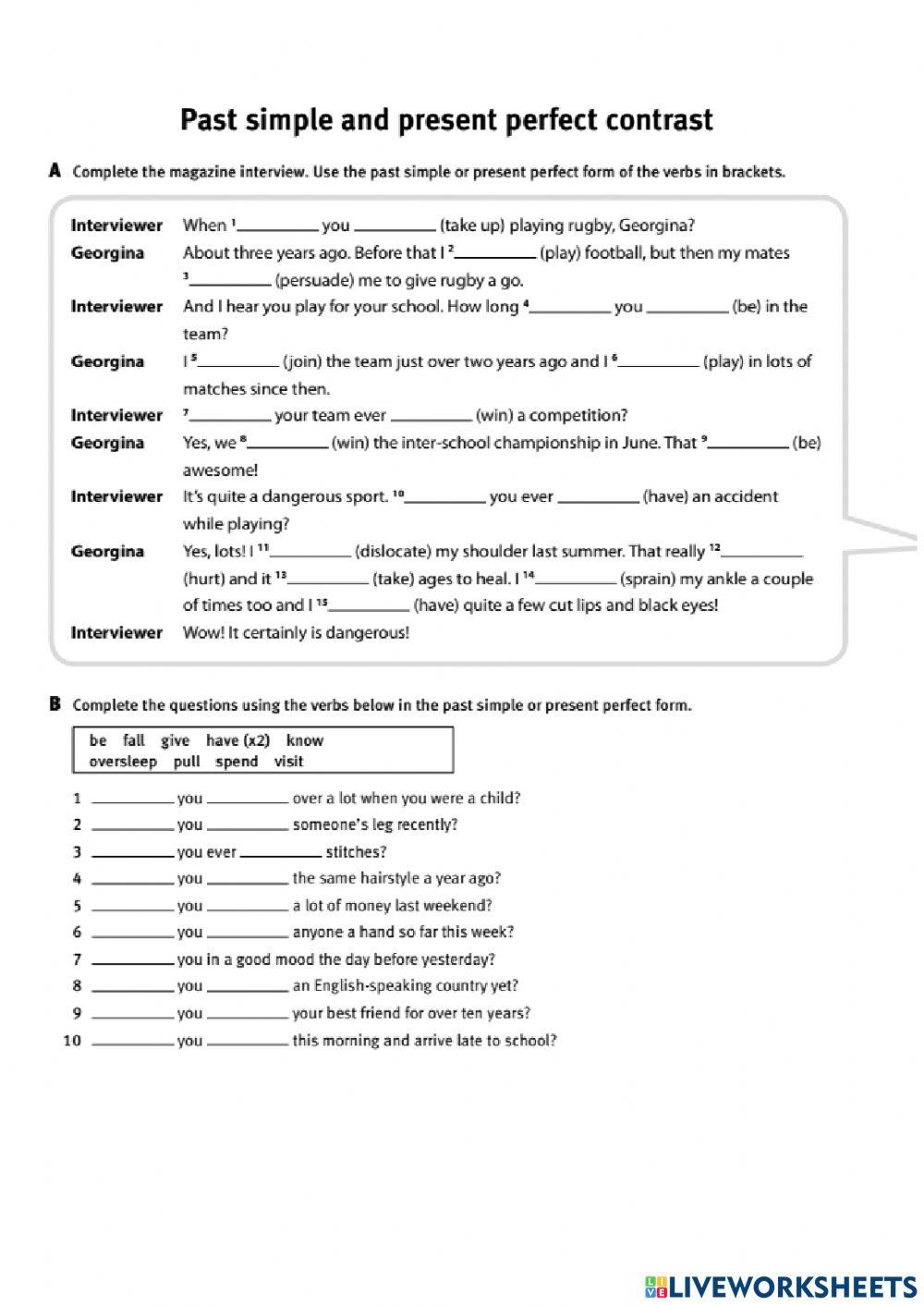 Present Perfect and Past Simple 876851 | Zuzana Korelová