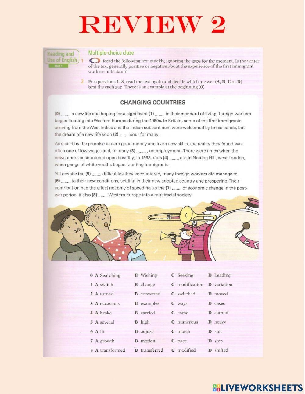 Review 2 CAE worksheet | Live Worksheets