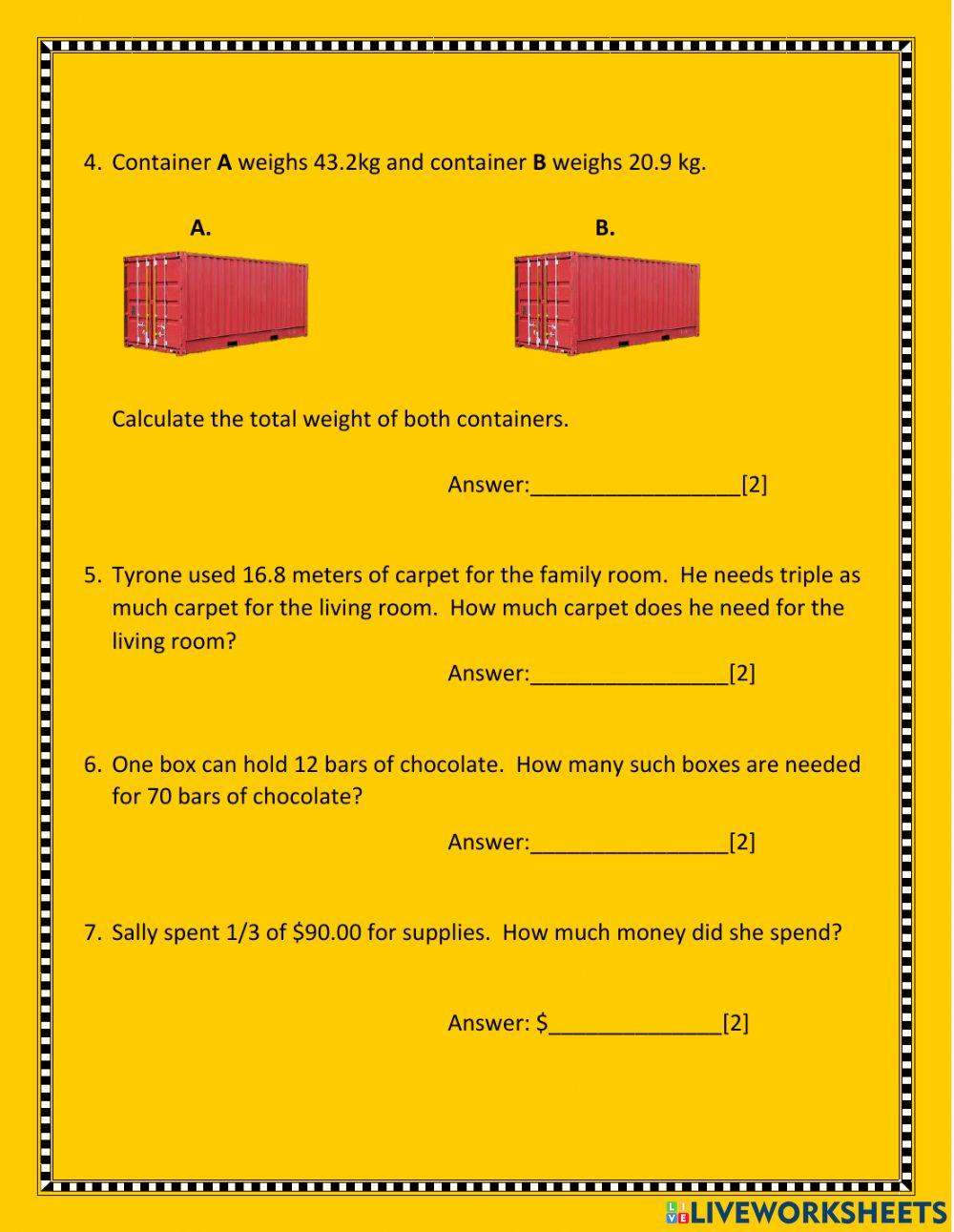 877010 | Application-Problem Solving-Mixed Operations