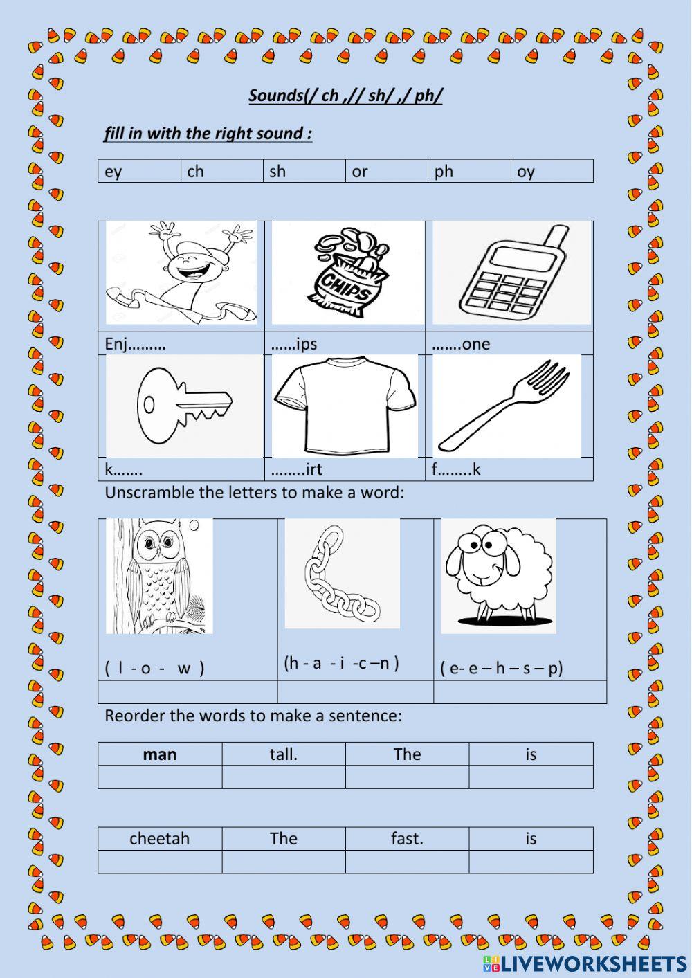 Phonics online exercise for 1 | Live Worksheets