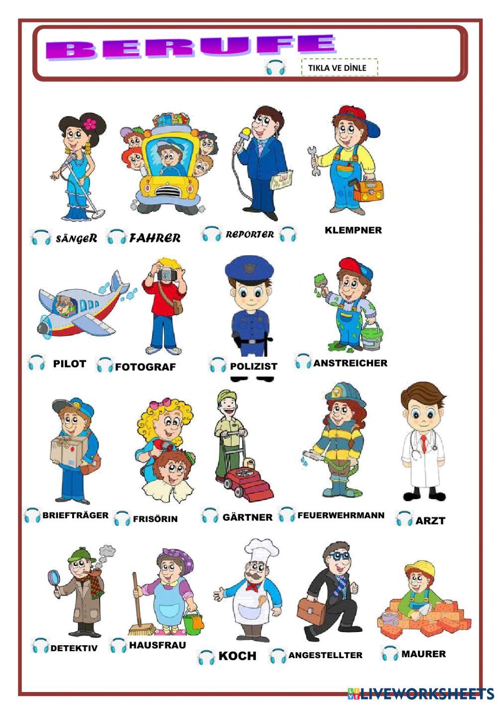 878102 | 9.sınıf Almanca berufe (meslekler)