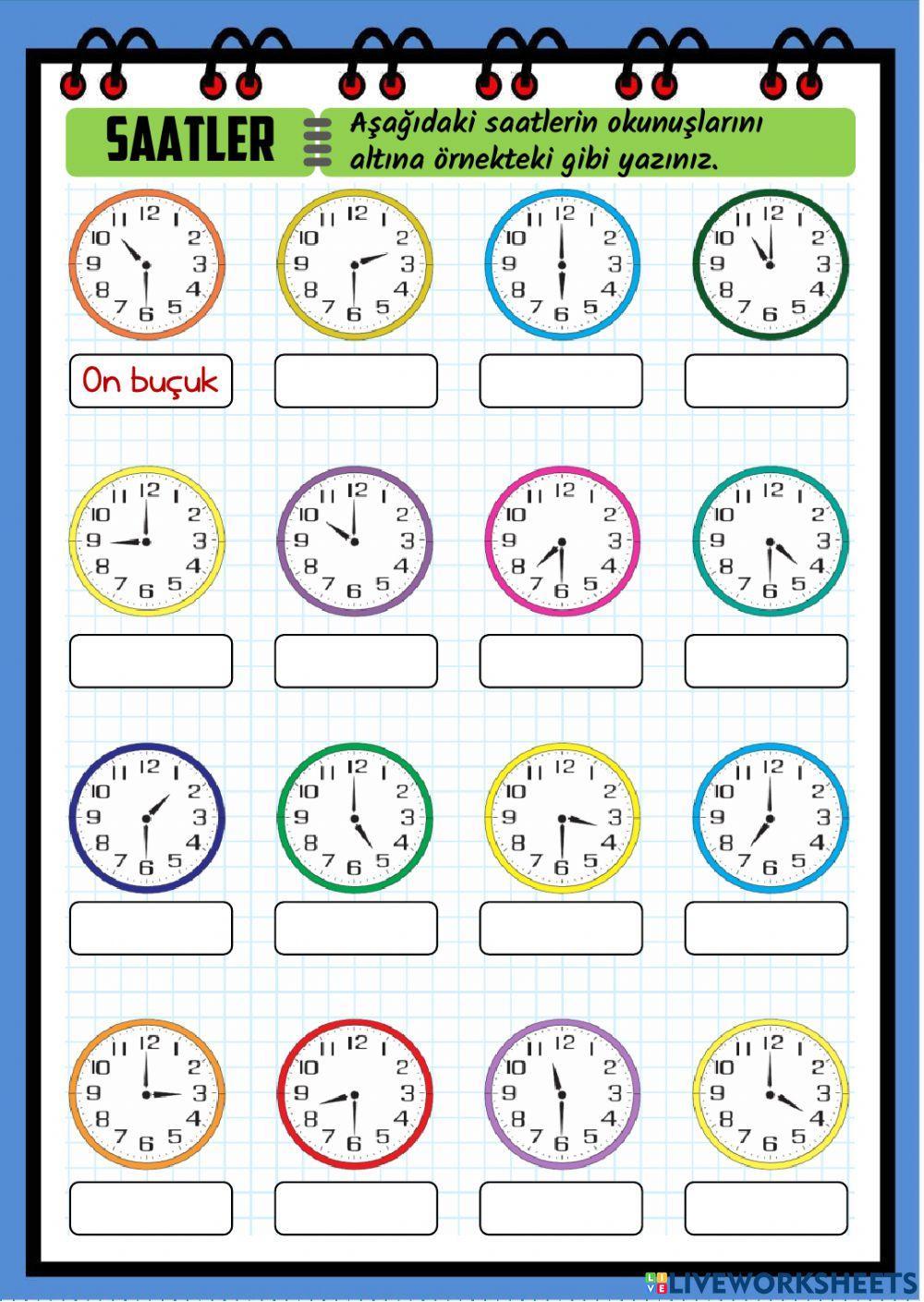 Saatler-3 worksheet | Live Worksheets