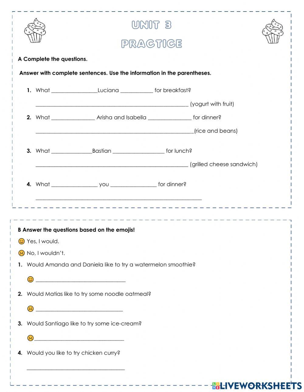 4th Grade Unit 3 Written Practice online exercise for | Live Worksheets