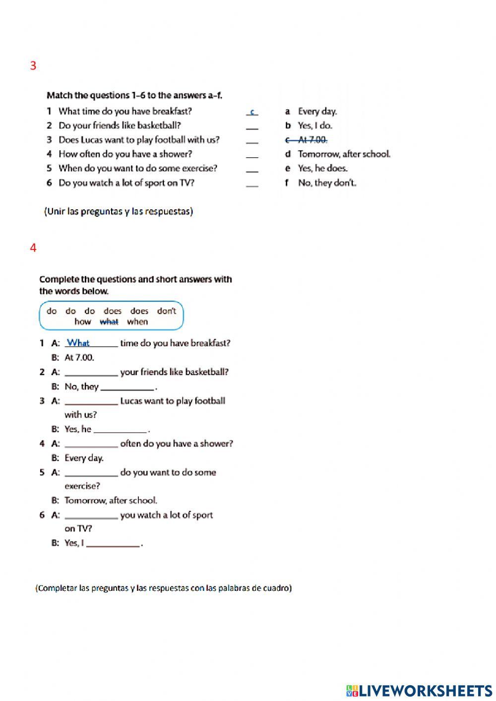 Present simple (reading) and WH questions online exercise for | Live ...