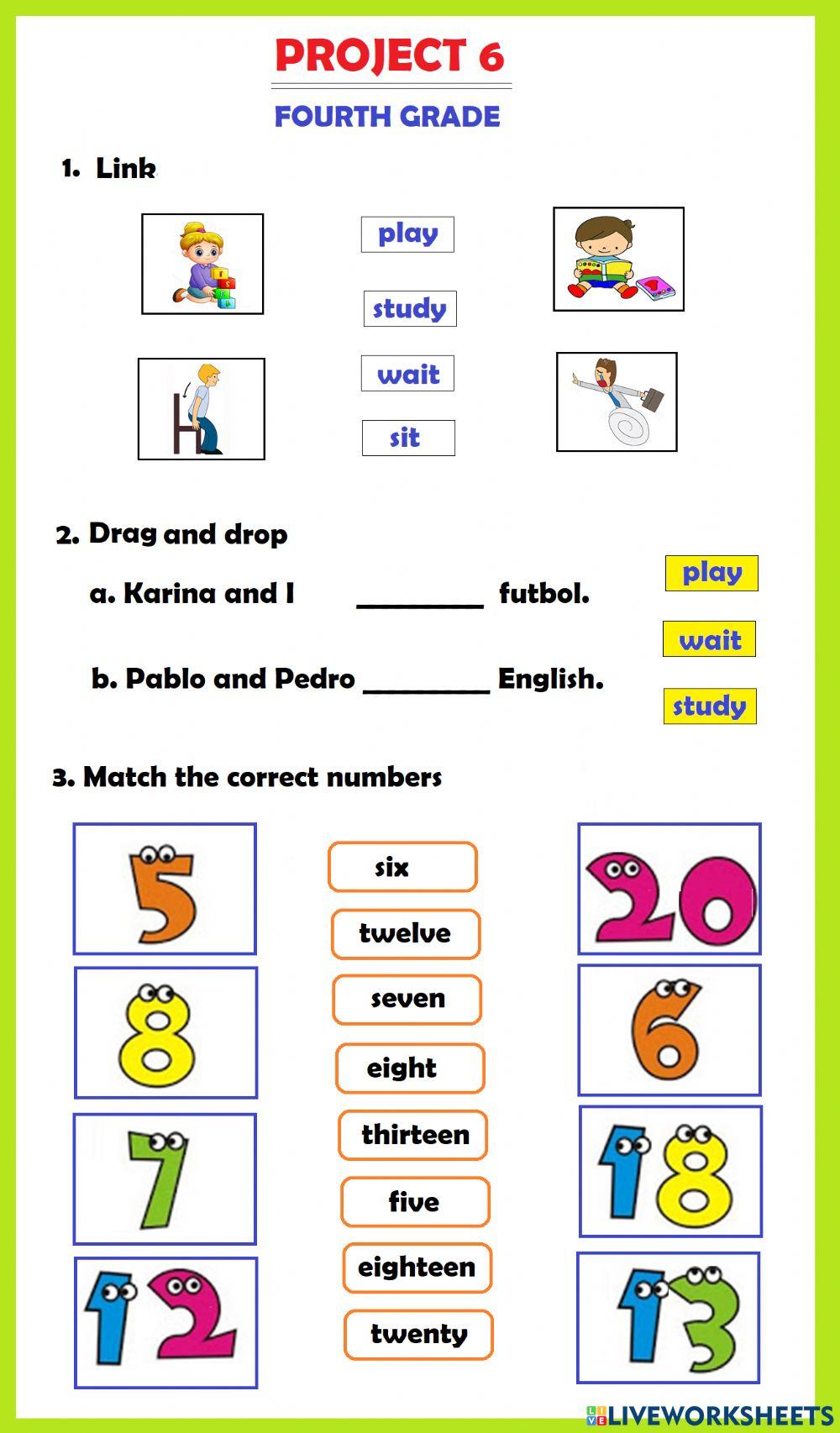 Test project 6 - 4th worksheet | Live Worksheets