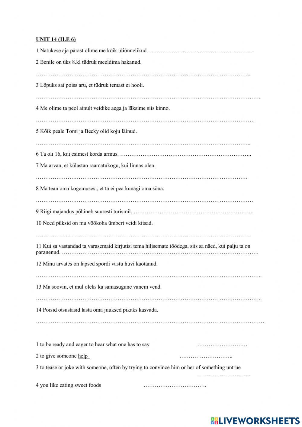 Vocabulary 14 (ILE 6) 960311 | railipeil | Live