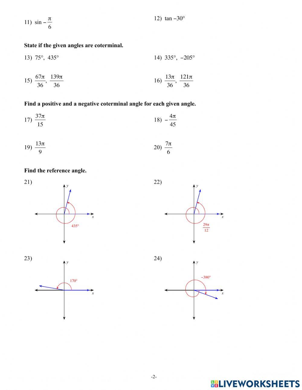 2993601 | Coterminal - Reference Angles | Christine