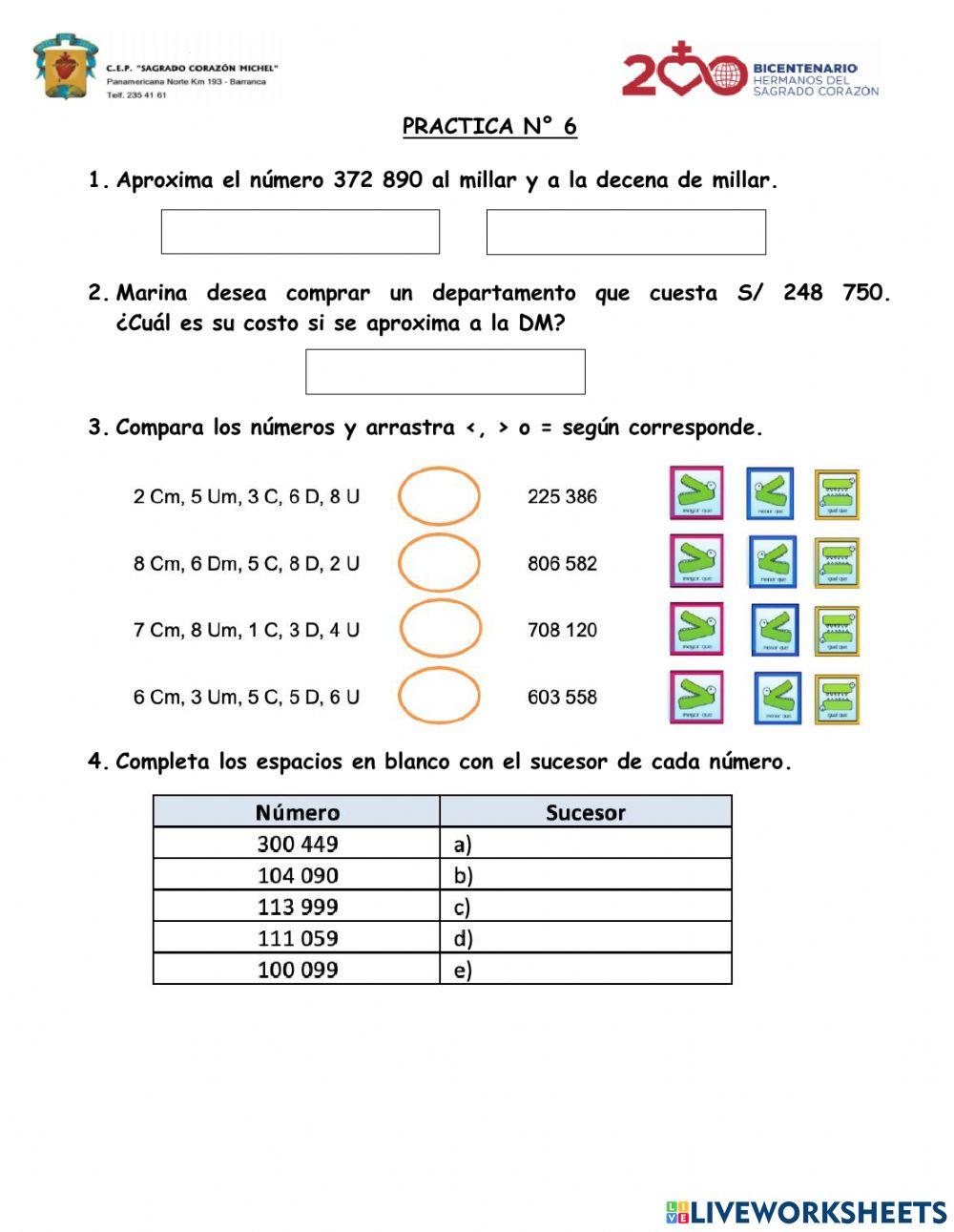Practica N° 6 Interactive Worksheet Live Worksheets
