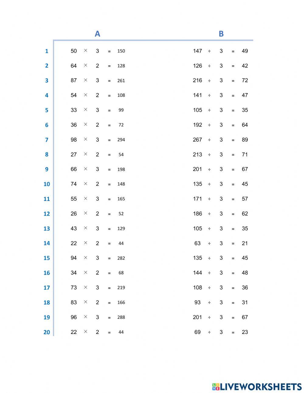 B4 Mul Div P 4 Worksheet Live Worksheets