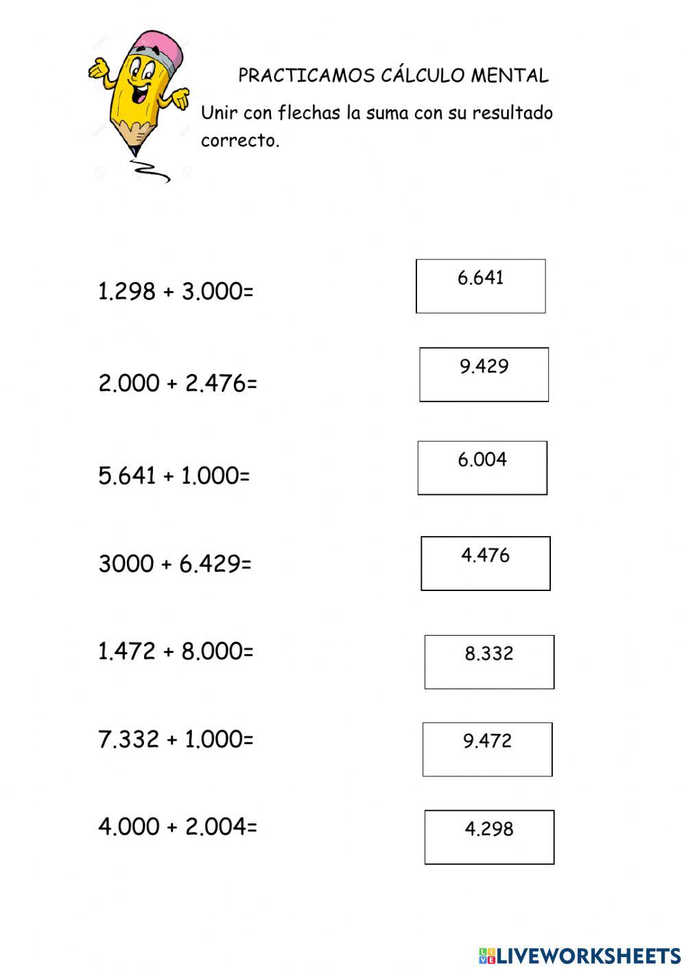 961901 | Suma de miles | 29077123 | LiveWorksheets
