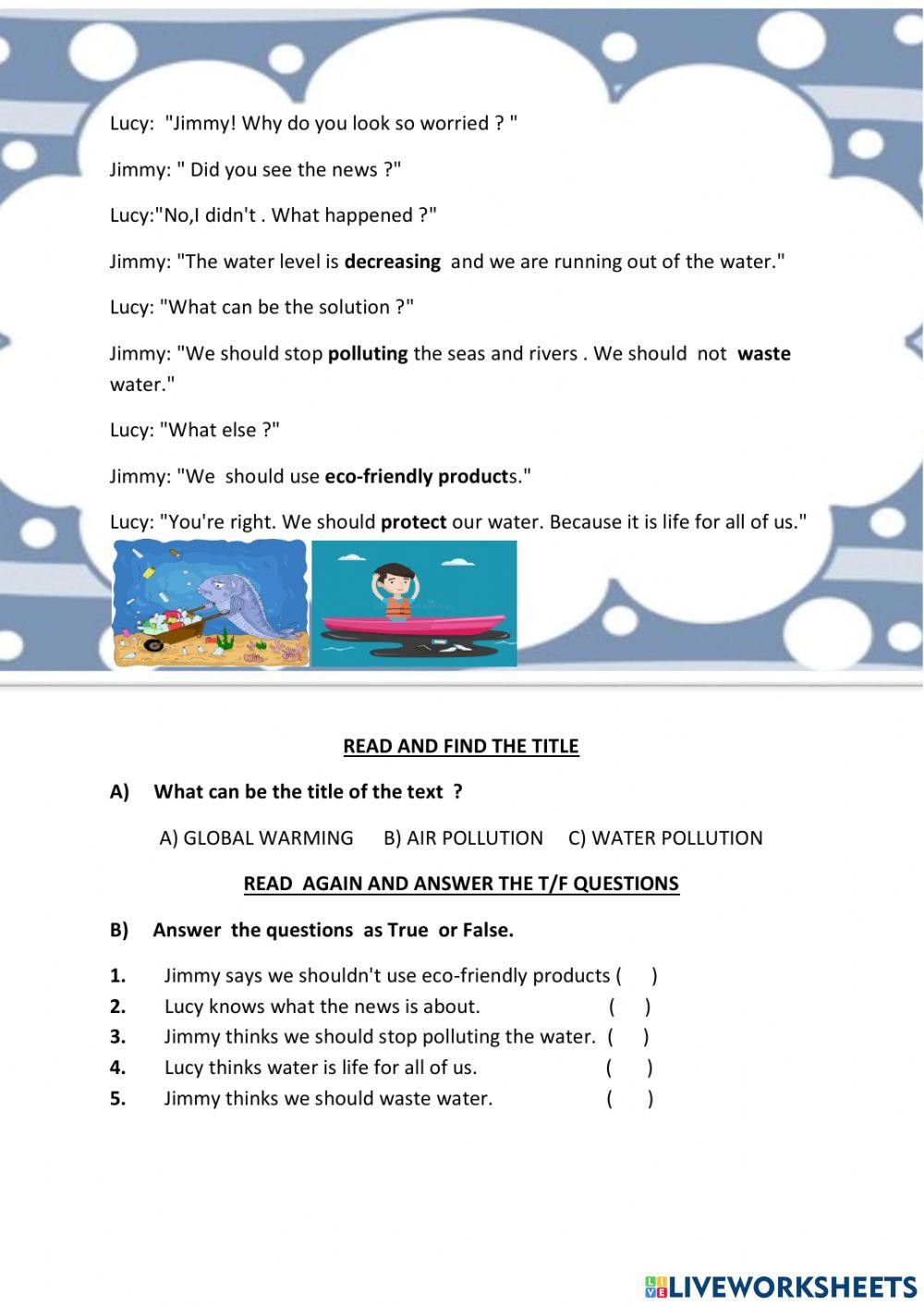 Environment interactive exercise for 7 | Live Worksheets