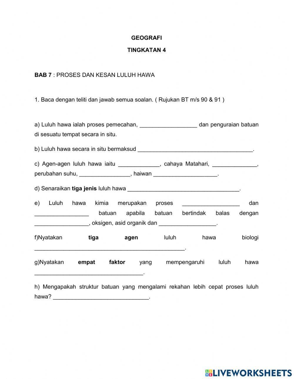 Luluh hawa worksheet | Live Worksheets