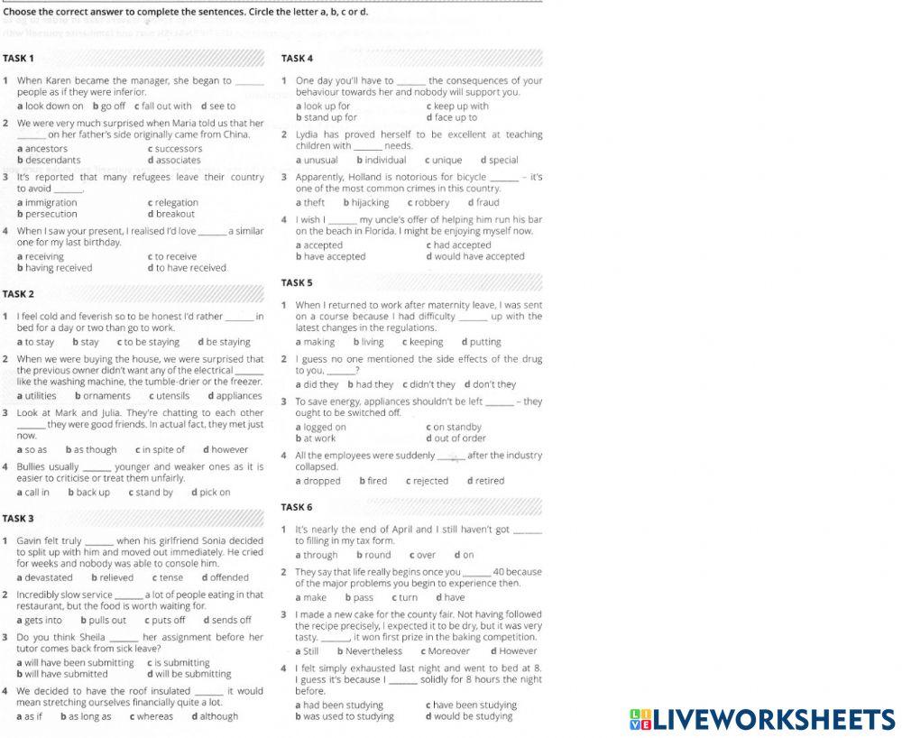 ZNO preparation worksheet | Live Worksheets