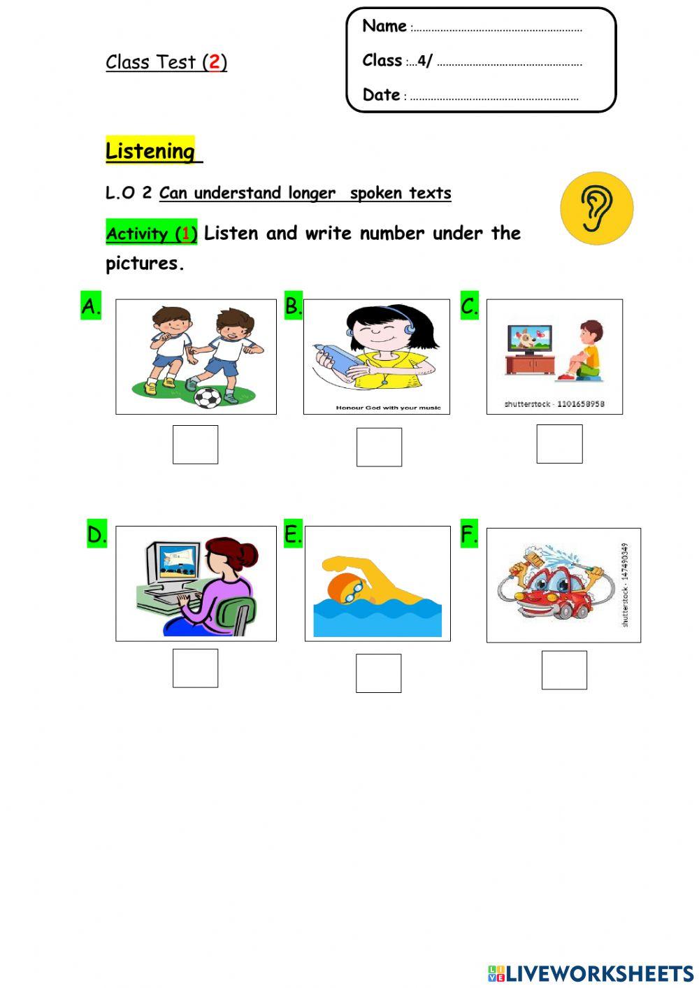 test form worksheet | Live Worksheets