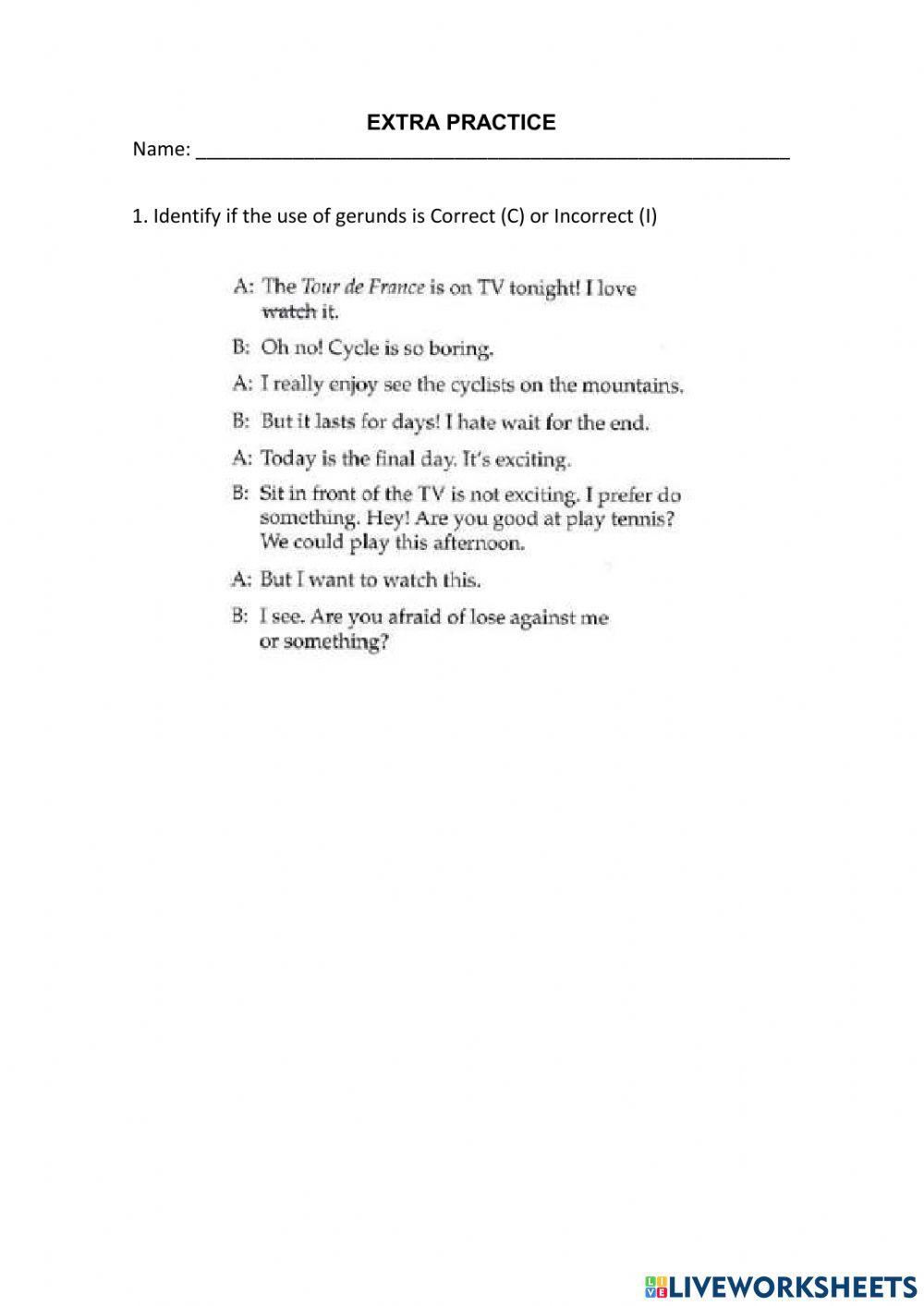 J05 Extra Practice 4 worksheet | Live Worksheets