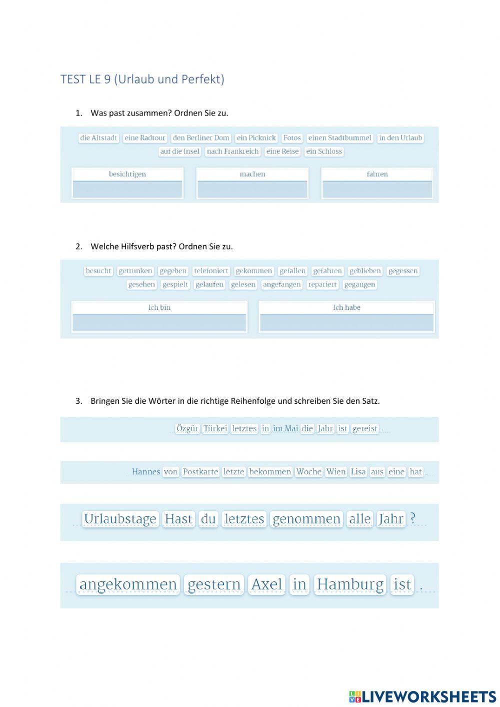 Studio Express A1 LE 9 Test online exercise for | Live Worksheets