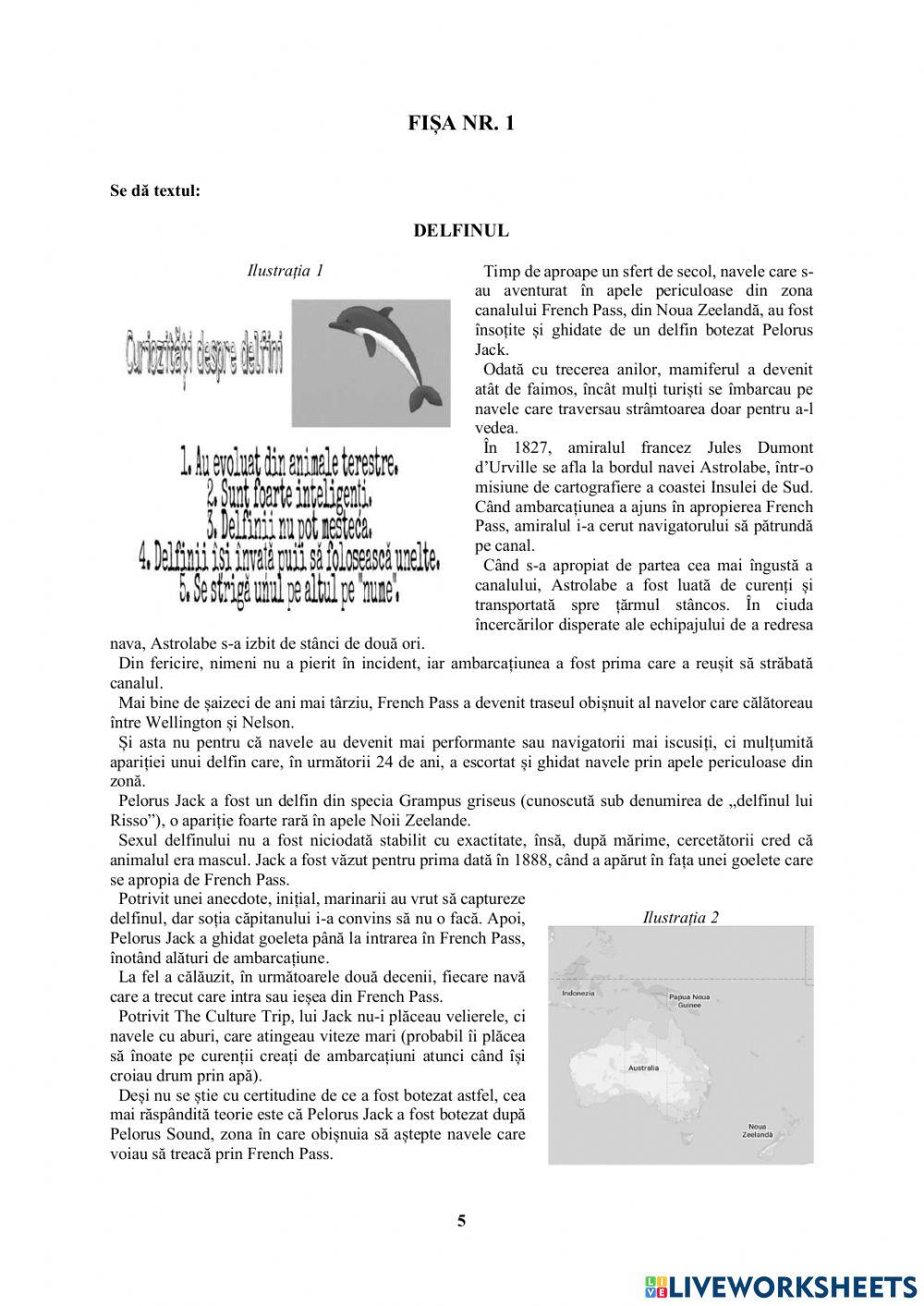 Textul nonliterar interactive worksheet | Live Worksheets