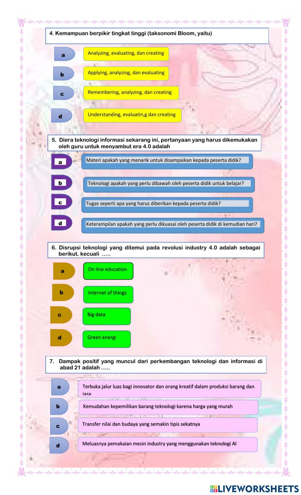 Uji kompetensi interactive activity | Live Worksheets