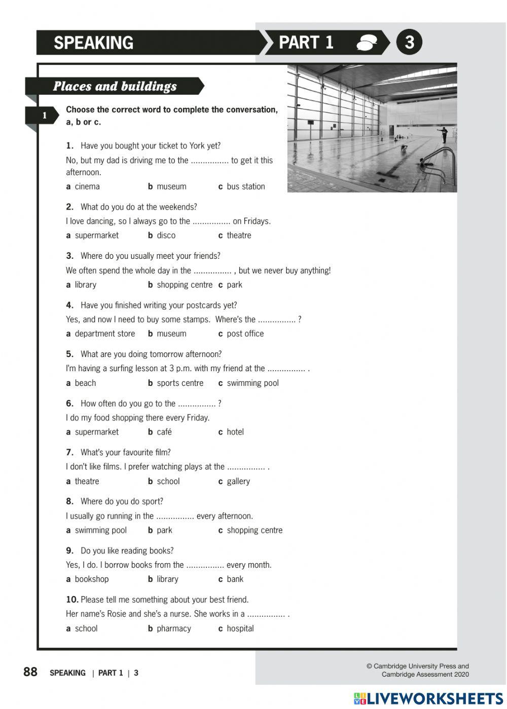 KET Speaking pa… | Free Interactive Worksheets | 6519274