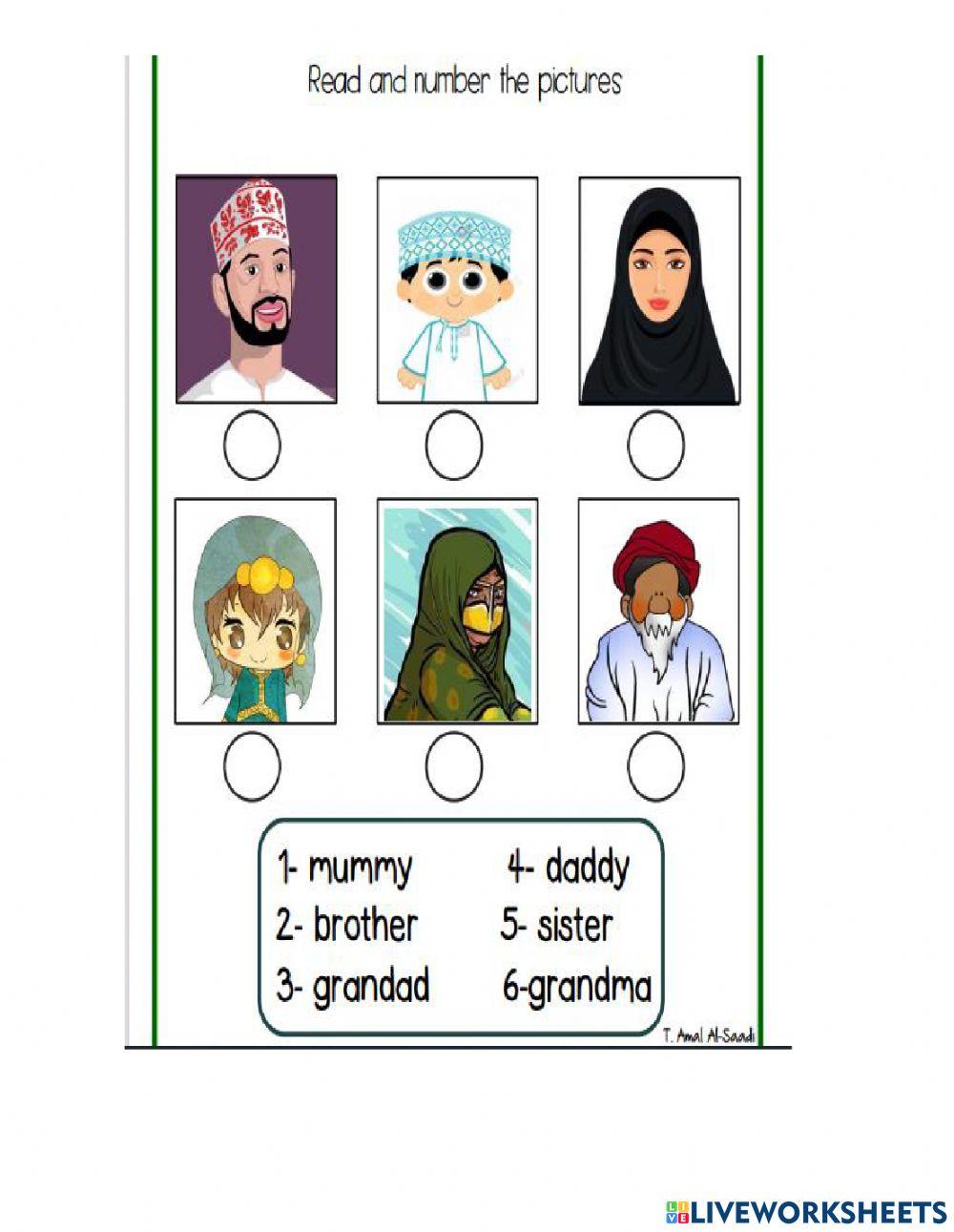 Family online exercise for 1 | Live Worksheets