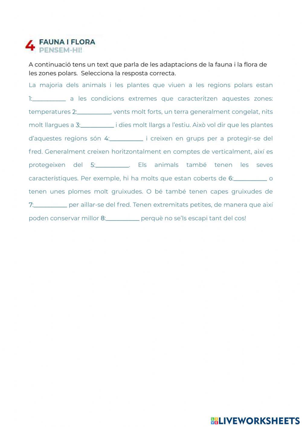 Fauna i flora p… | Free Interactive Worksheets | 883577