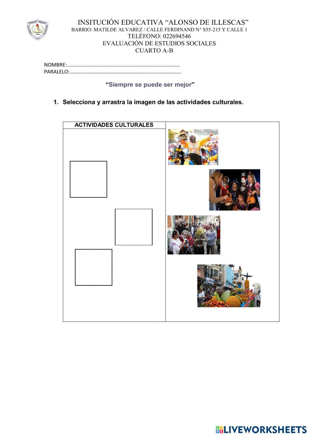 Evaluacion eess interactive worksheet | Live Worksheets