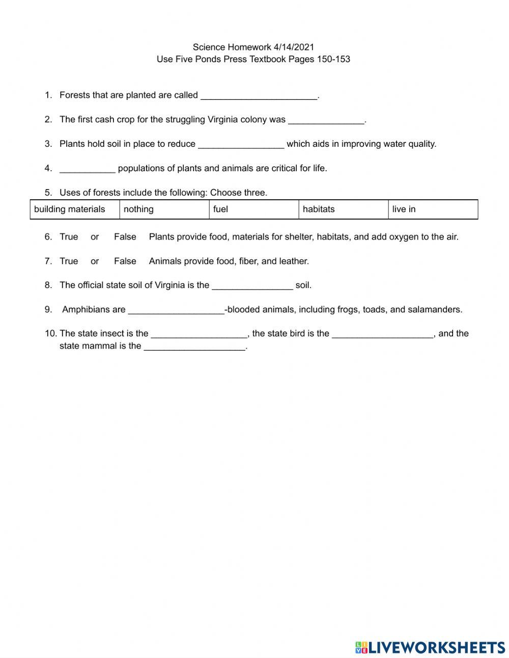 Science Homework 4.8 Plants & Animals 4-14-2021 883963