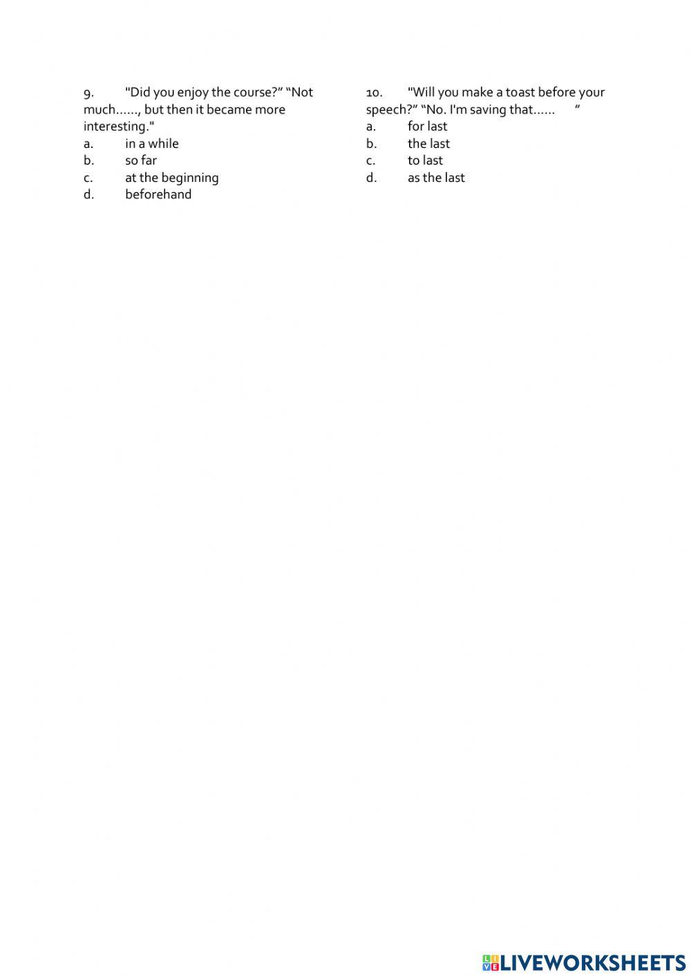 Test 8-9 worksheet | Live Worksheets