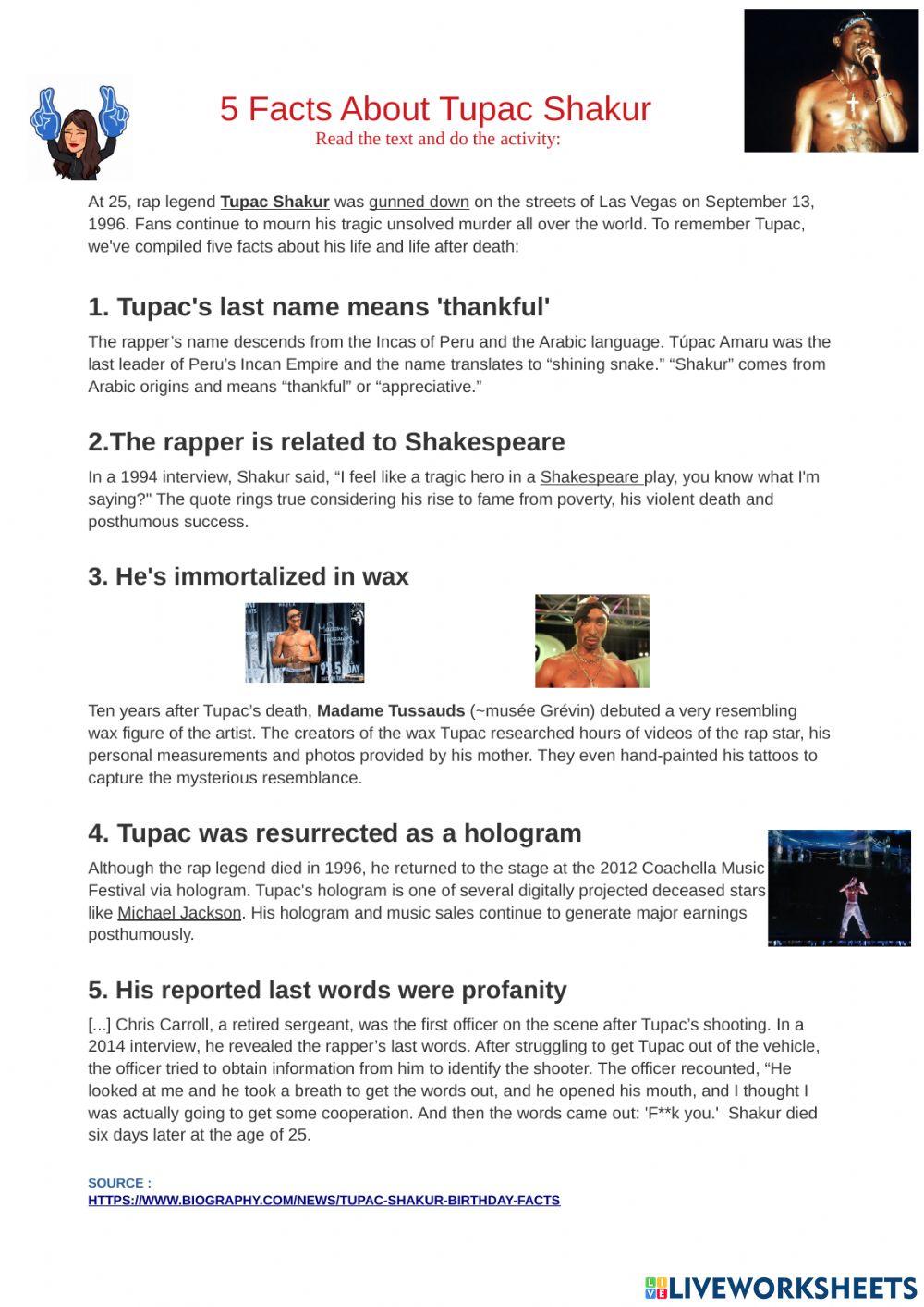 5 facts about T… | Free Interactive Worksheets | 885131