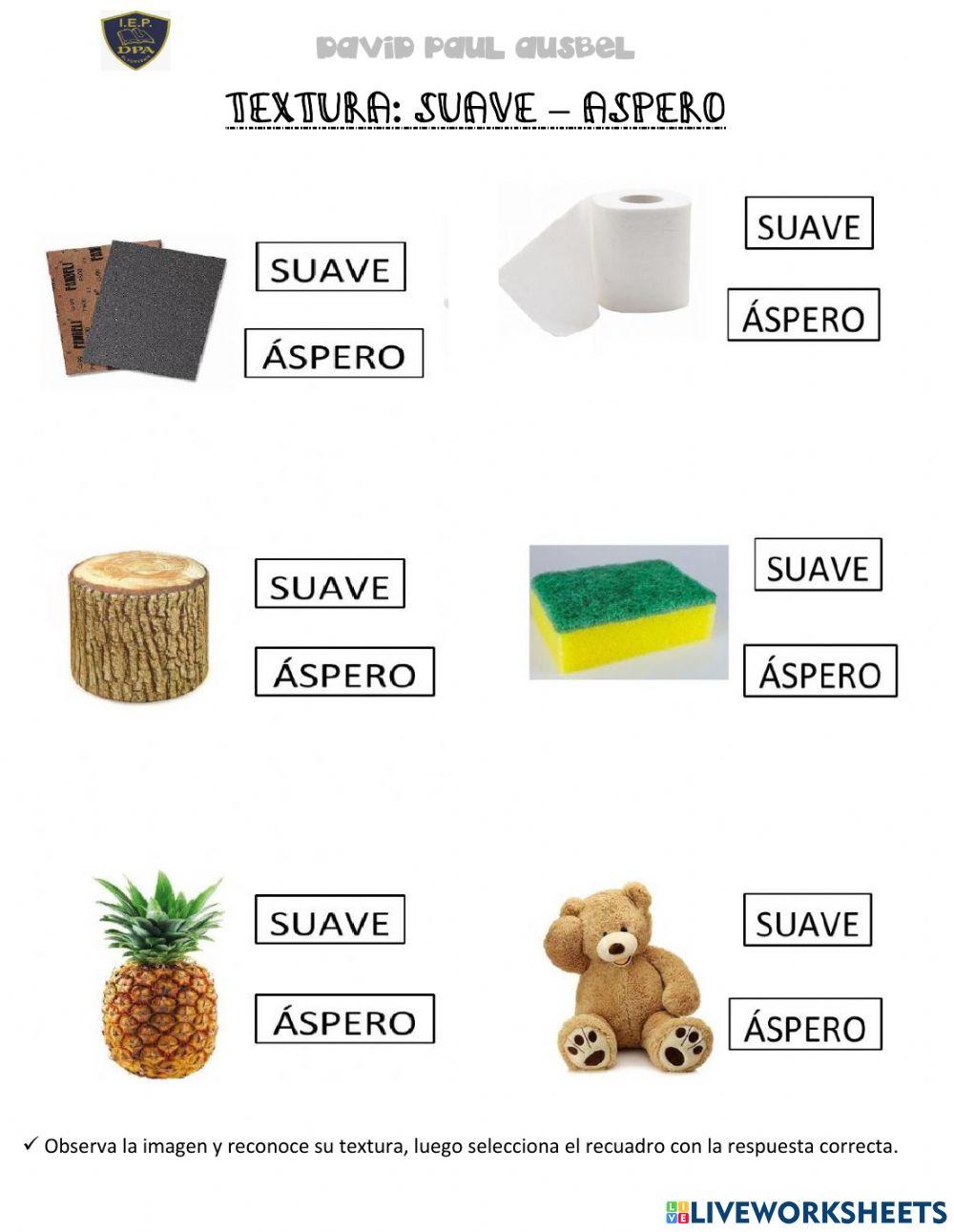 Texturas Suave Y Áspero Online Exercise For Live Worksheets