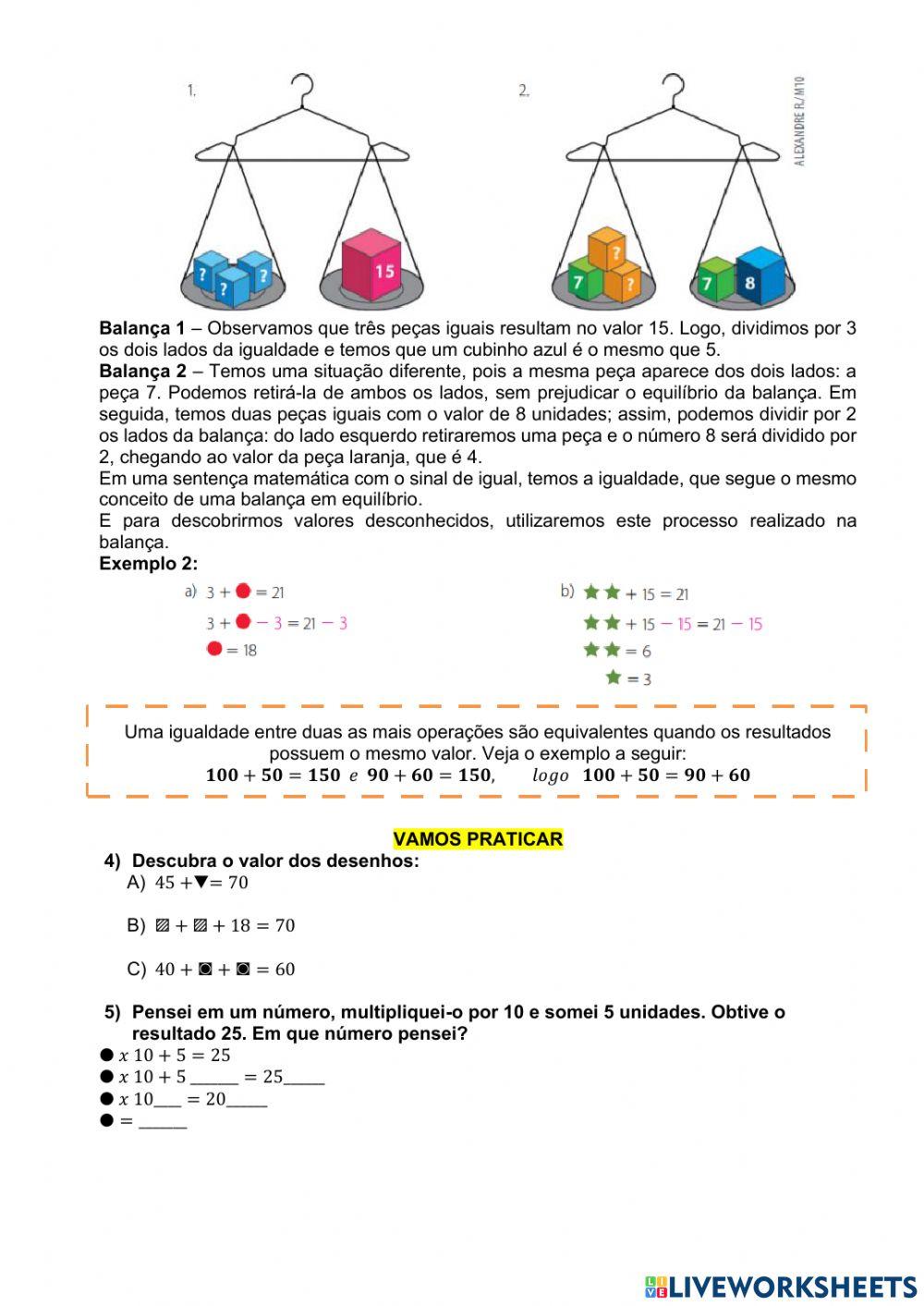 Professor de Matemática worksheet | Live Worksheets