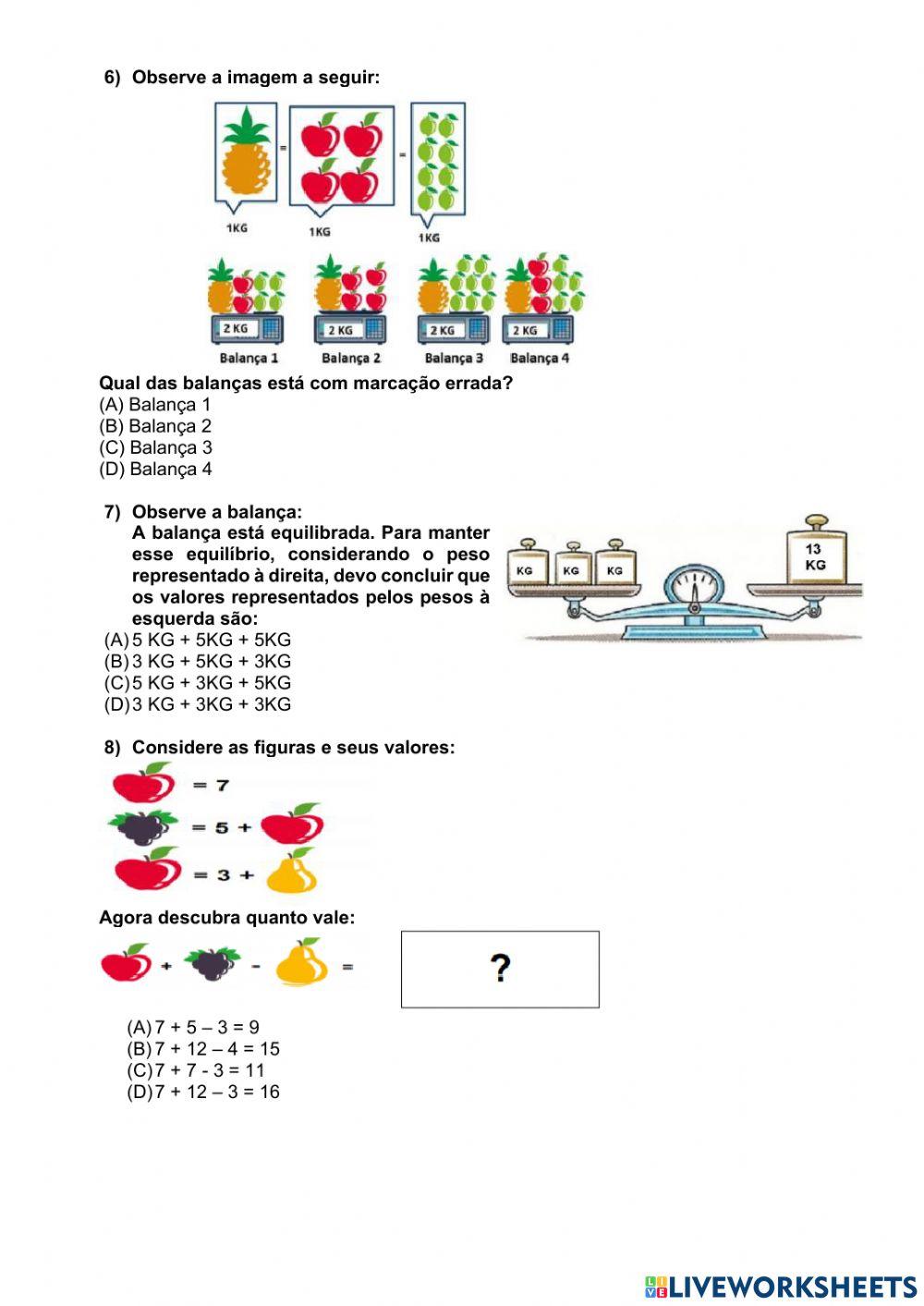 Professor de Matemática worksheet | Live Worksheets