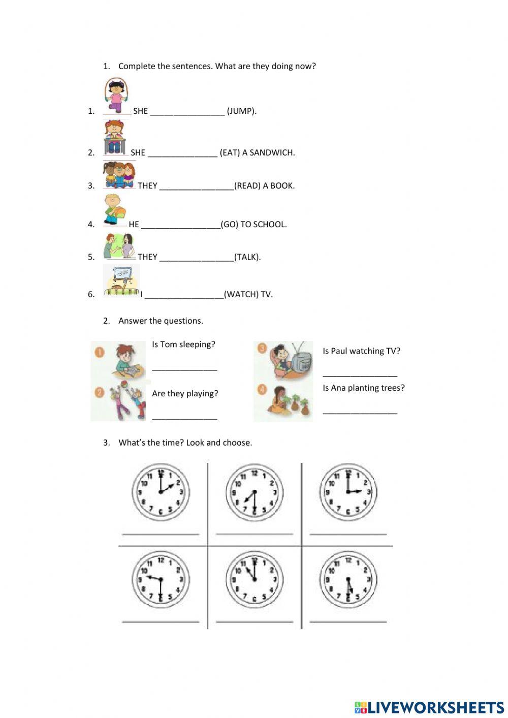 885399 | Present continuous and Time | paulaspinelli