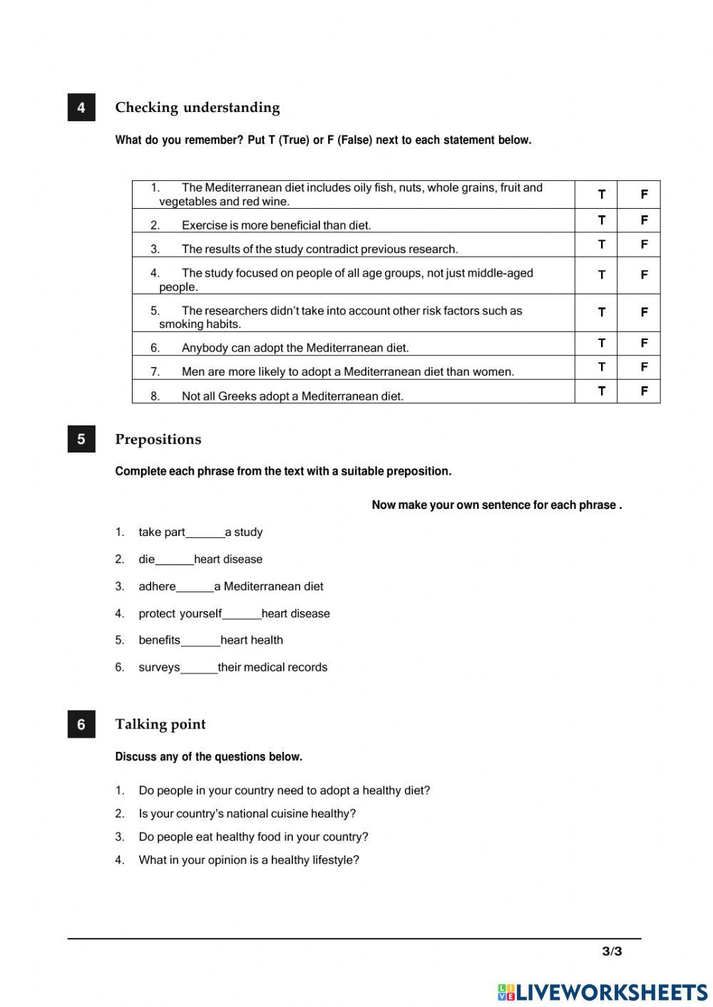 Healthy lifesty… | Free Interactive Worksheets | 4937918