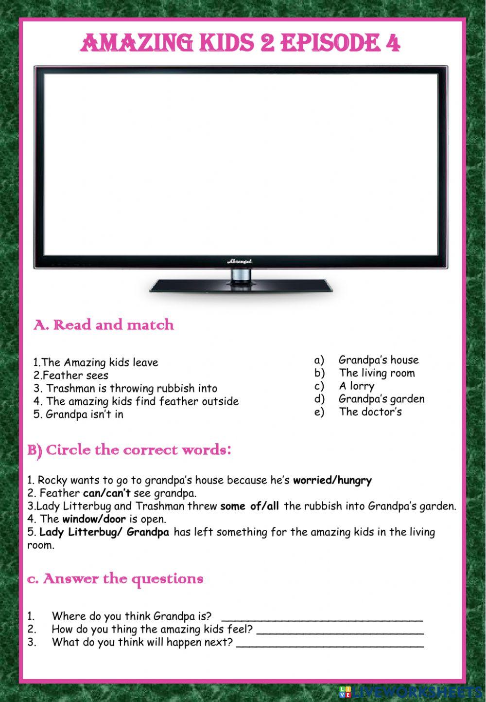 Listening comprehension online exercise for A2 | Live Worksheets