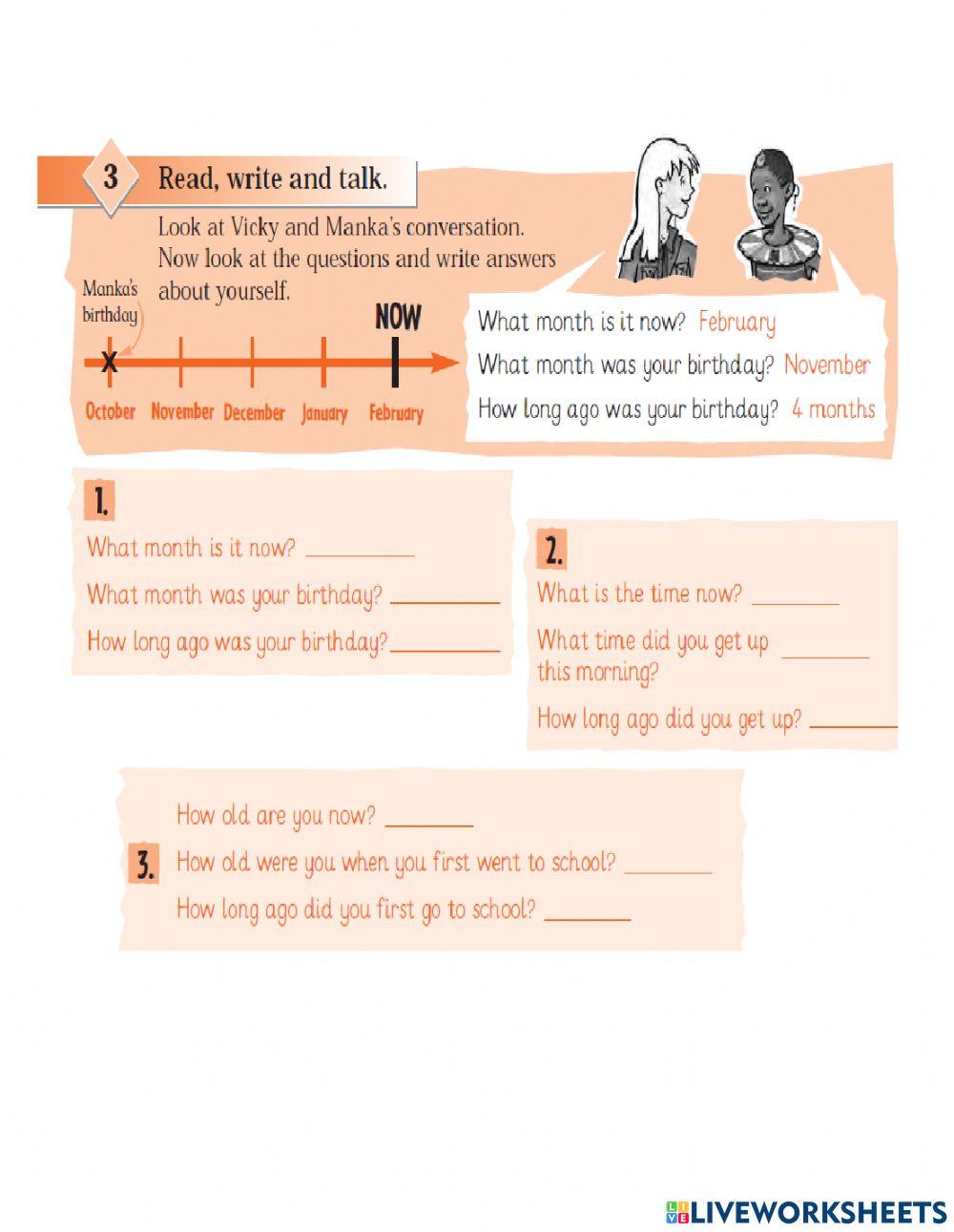 Read, write and talk worksheet | Live Worksheets