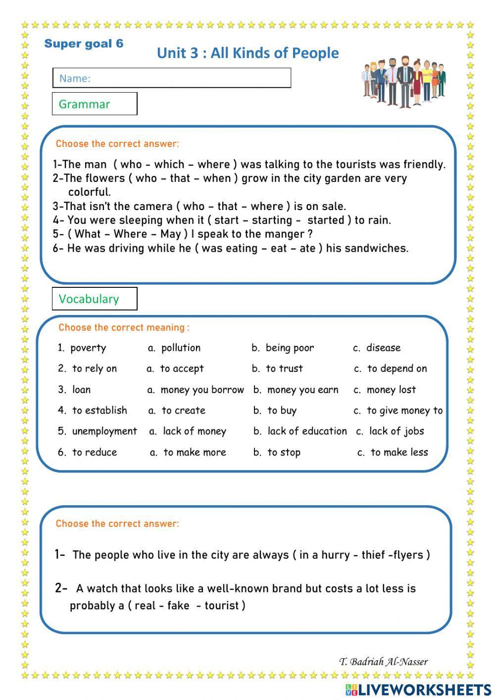 All Kinds of Pe… | Free Interactive Worksheets | 886904