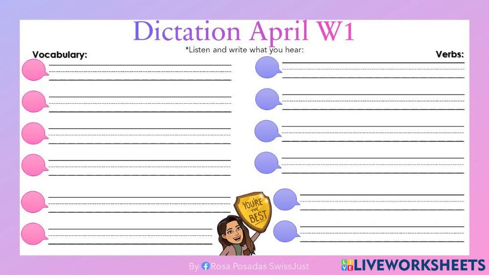Dictation Community Helpers (Jobs) and Verbs worksheet | Live Worksheets