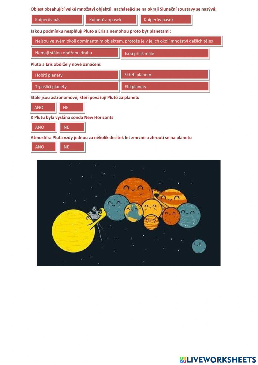 Pluto | Free Interactive Worksheets | 4939392