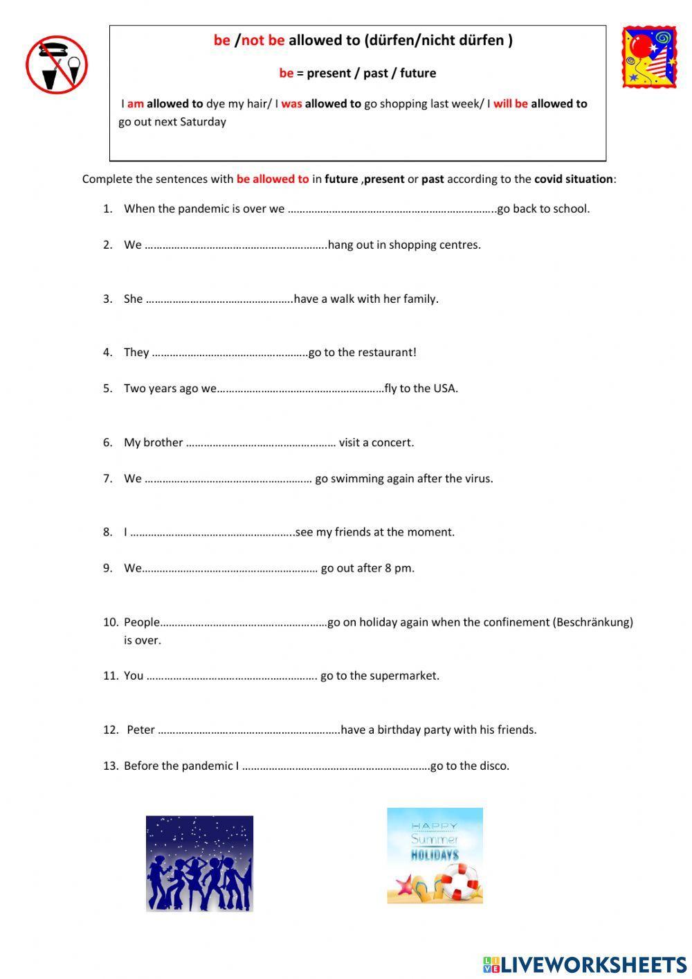 Be-not be allow… | Free Interactive Worksheets | 888080