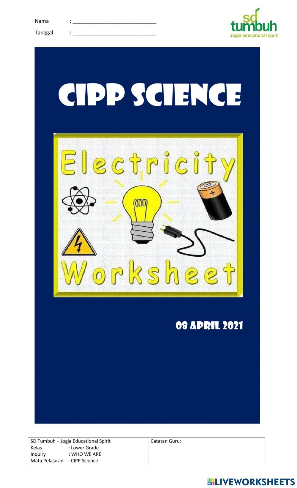 Electricity 1b worksheet | Live Worksheets