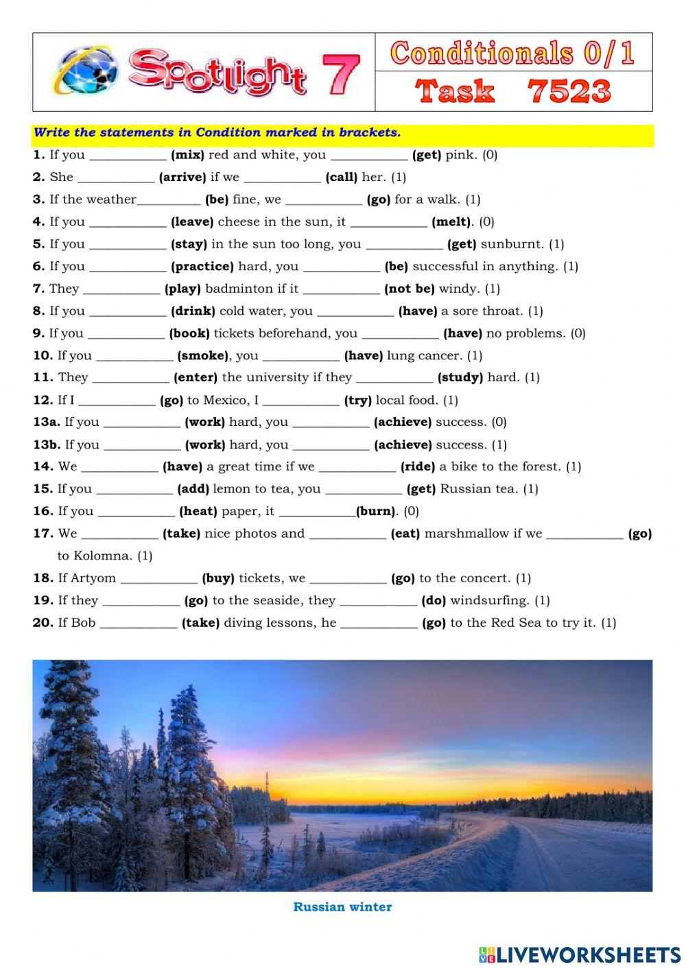 Spotlight 7 Task 7523 worksheet | Live Worksheets