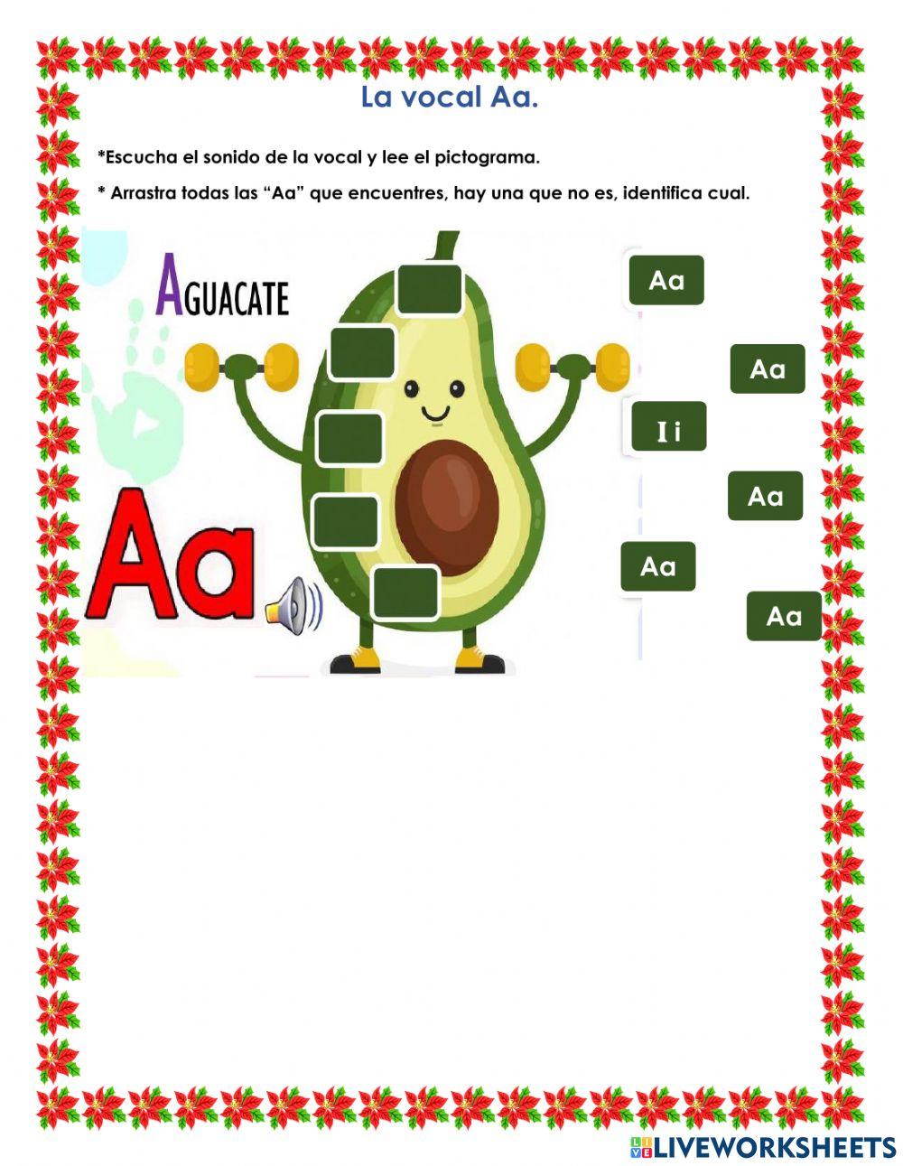 La vocal a. activity | Live Worksheets